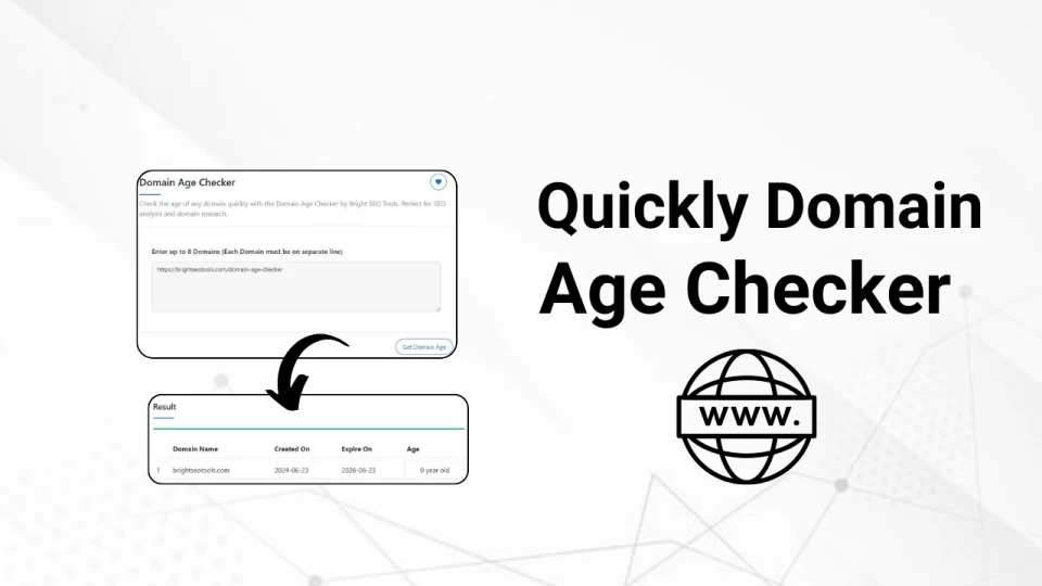 Domain Age Checker - Verify Domain Age Quickly